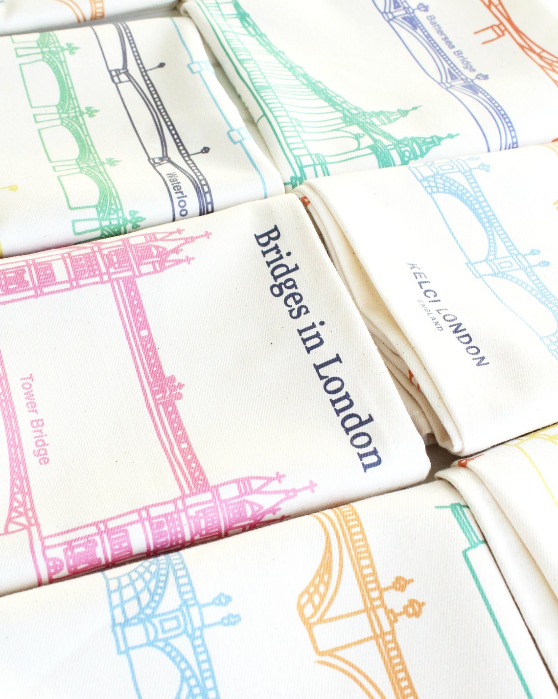Bridges Themed Organic Tea Towel, 100% Organic Cotton, Kitchen Towel ...