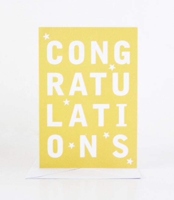 Congratulations Card Congrats Card Bold Typography Card | Etsy