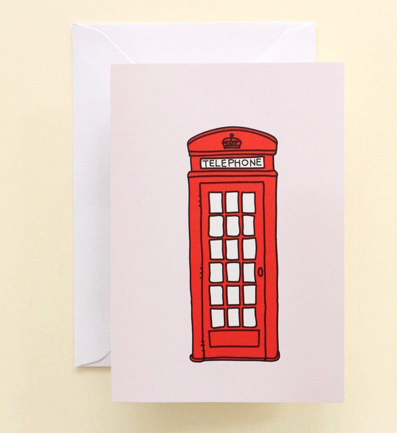 London Telephone Box Card, London Card, London Red Icon, London Red ...