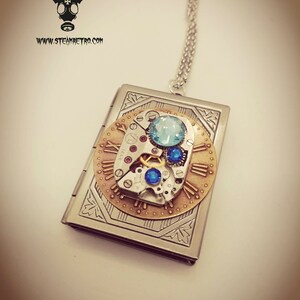 Steampunk - Locket - Steampunk Necklace - Steampunk Book Locket ...