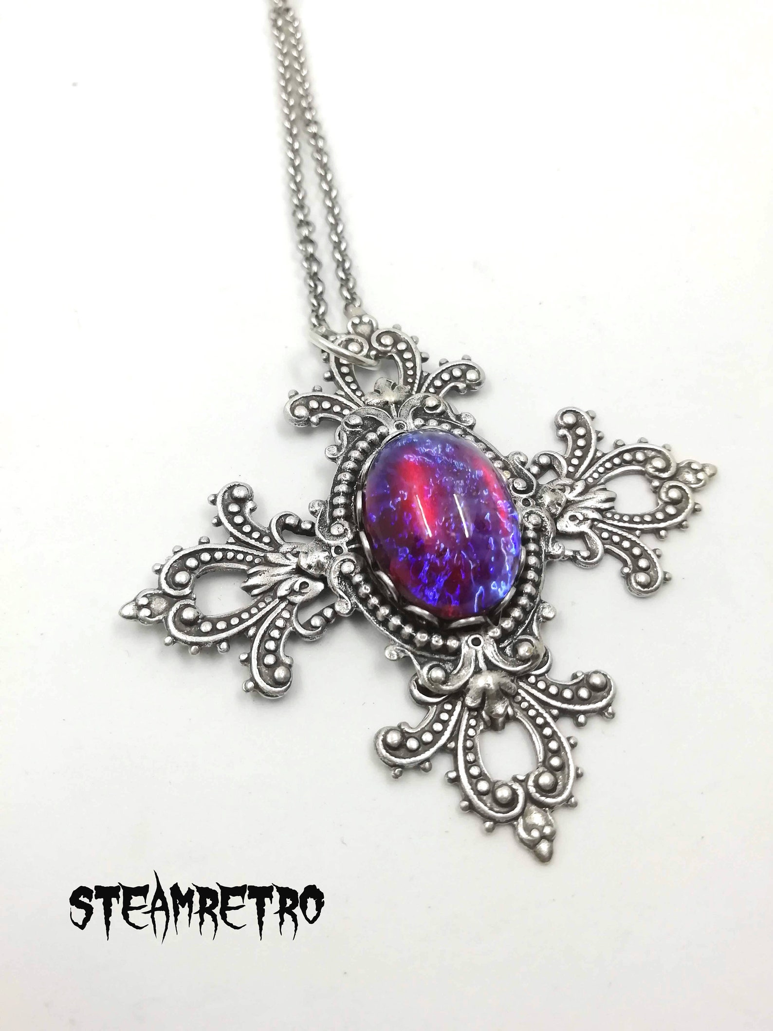 Gothic Cross Goth Cross Necklace Goth Jewellery Silver - Etsy