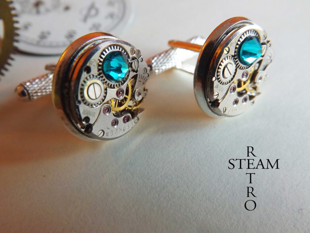 Steampunk Cufflinks Steampunk Cufflinks Steampunk Blue - Etsy