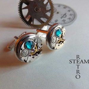 Steampunk Cufflinks Steampunk Cufflinks Steampunk Blue - Etsy