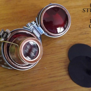 Copper Steampunk Goggles With Loupe Red Multi Lens - Mad Scientist ...