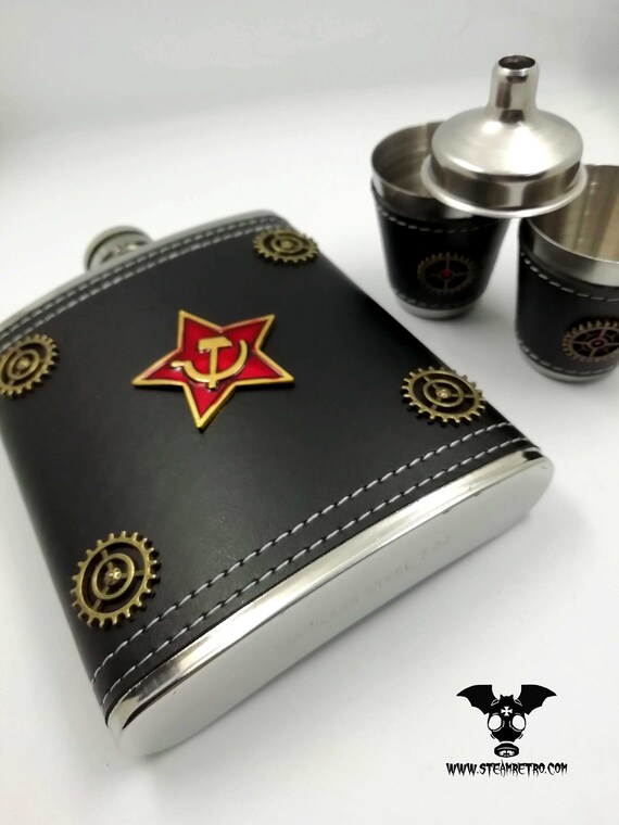 Flask soviet soviet flask russian flask russian | Etsy