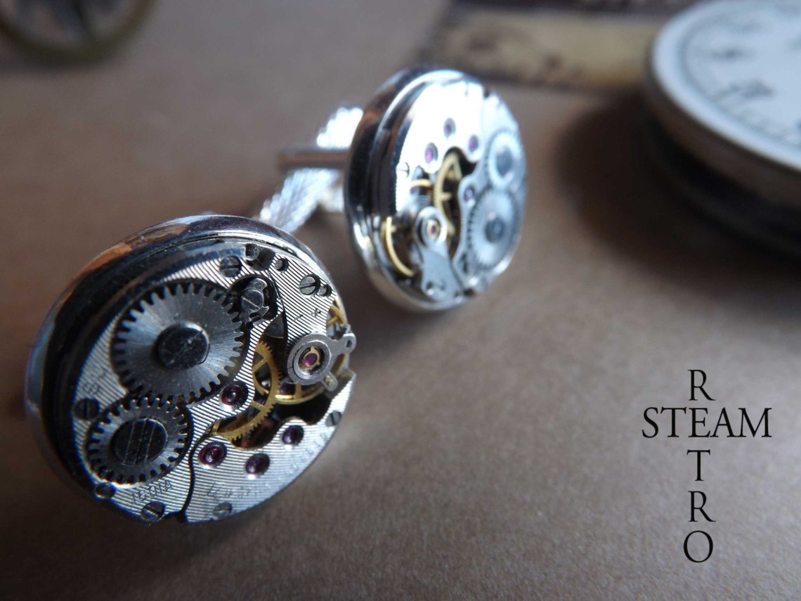 Mens Steampunk Wedding Cufflinks 16 Mm Steampunk Cufflinks - Etsy