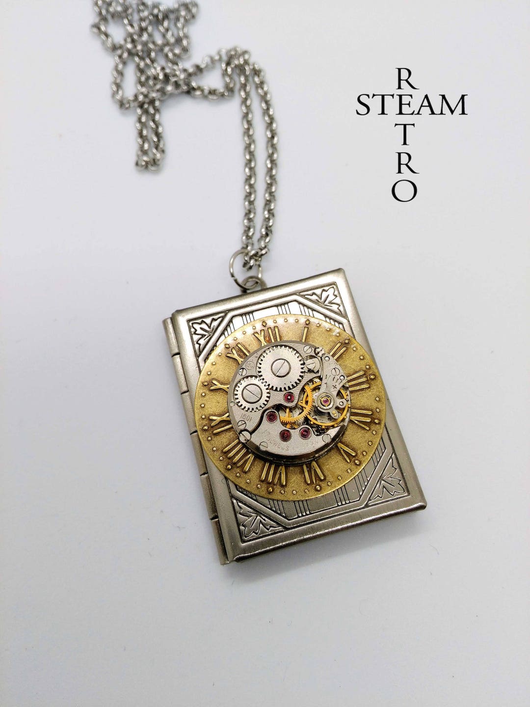 Steampunk - Locket - Steampunk Necklace - Steampunk Book Locket ...