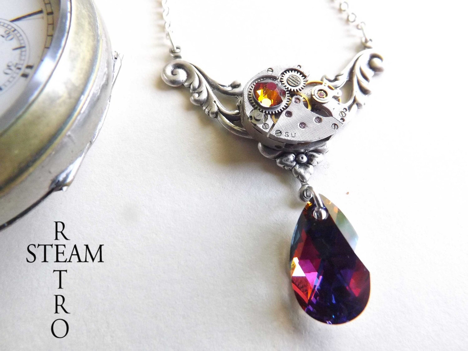 Rococo Steampunk Necklace Steampunk Jewelry Gift Boxed | Etsy