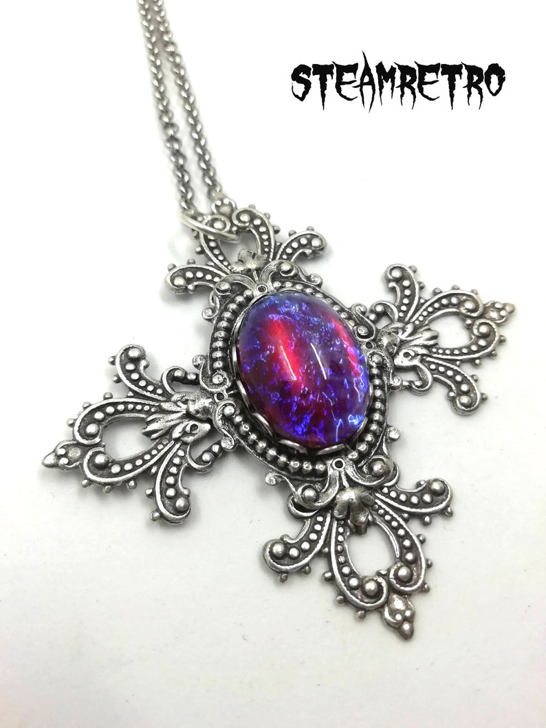 Gothic Cross Goth Cross Necklace Goth Jewellery Silver - Etsy