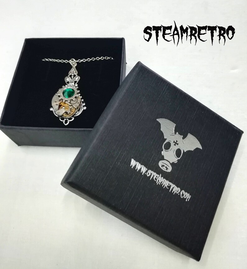 Steampunk Victorian Crystal Necklace - Steampunk Jewelry by Steamretro ...