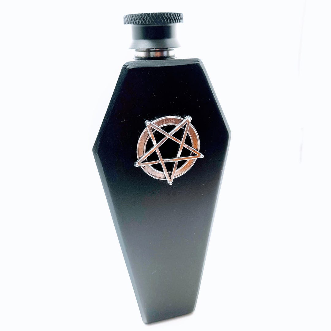 Pentagram Flask - Gothic Flask - Coffin Flask - Vampire Flask - Coffin ...