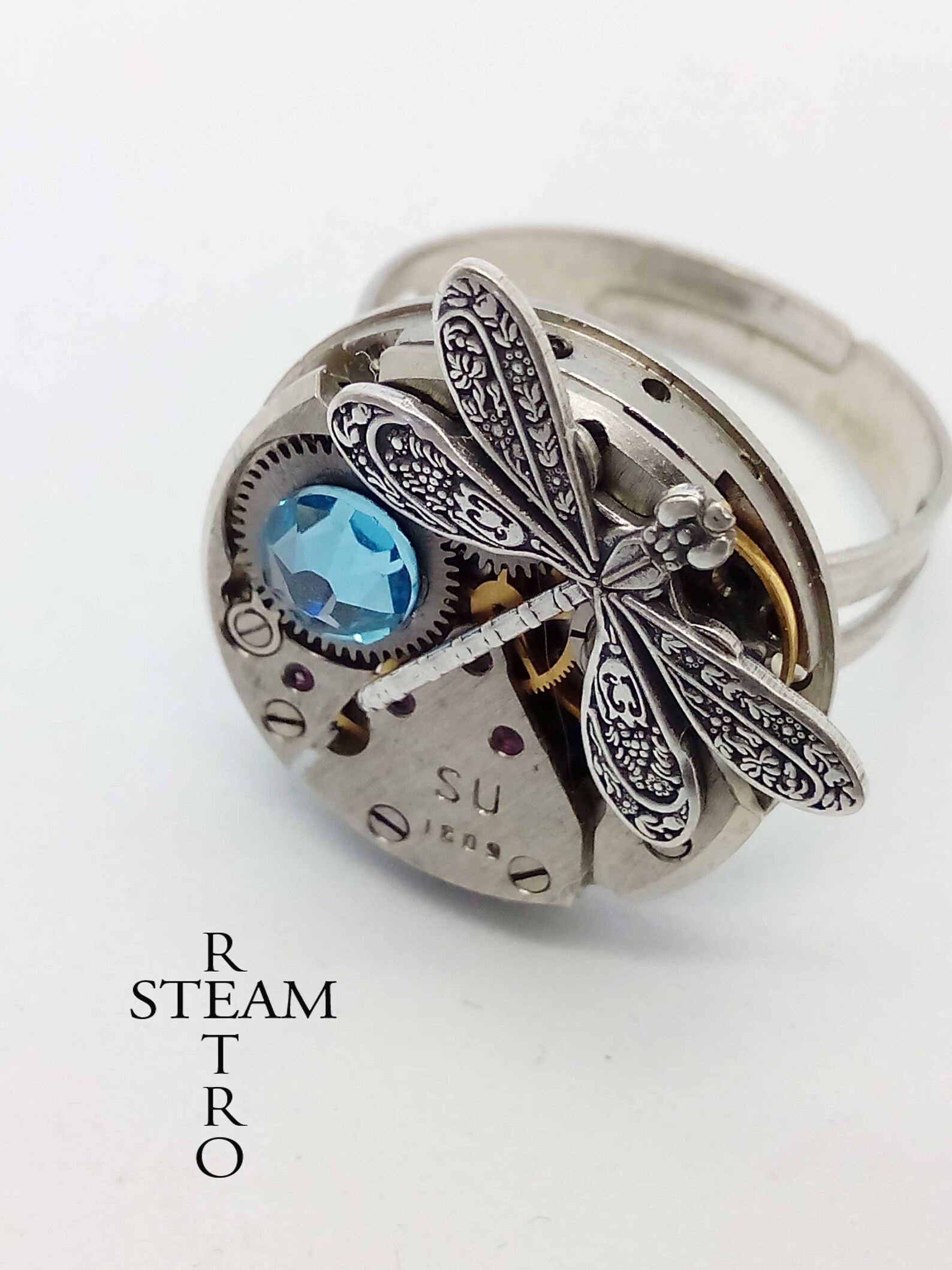 Steampunk - Steampunk Ring - Dragonfly - Steampunk Firefly Ring ...