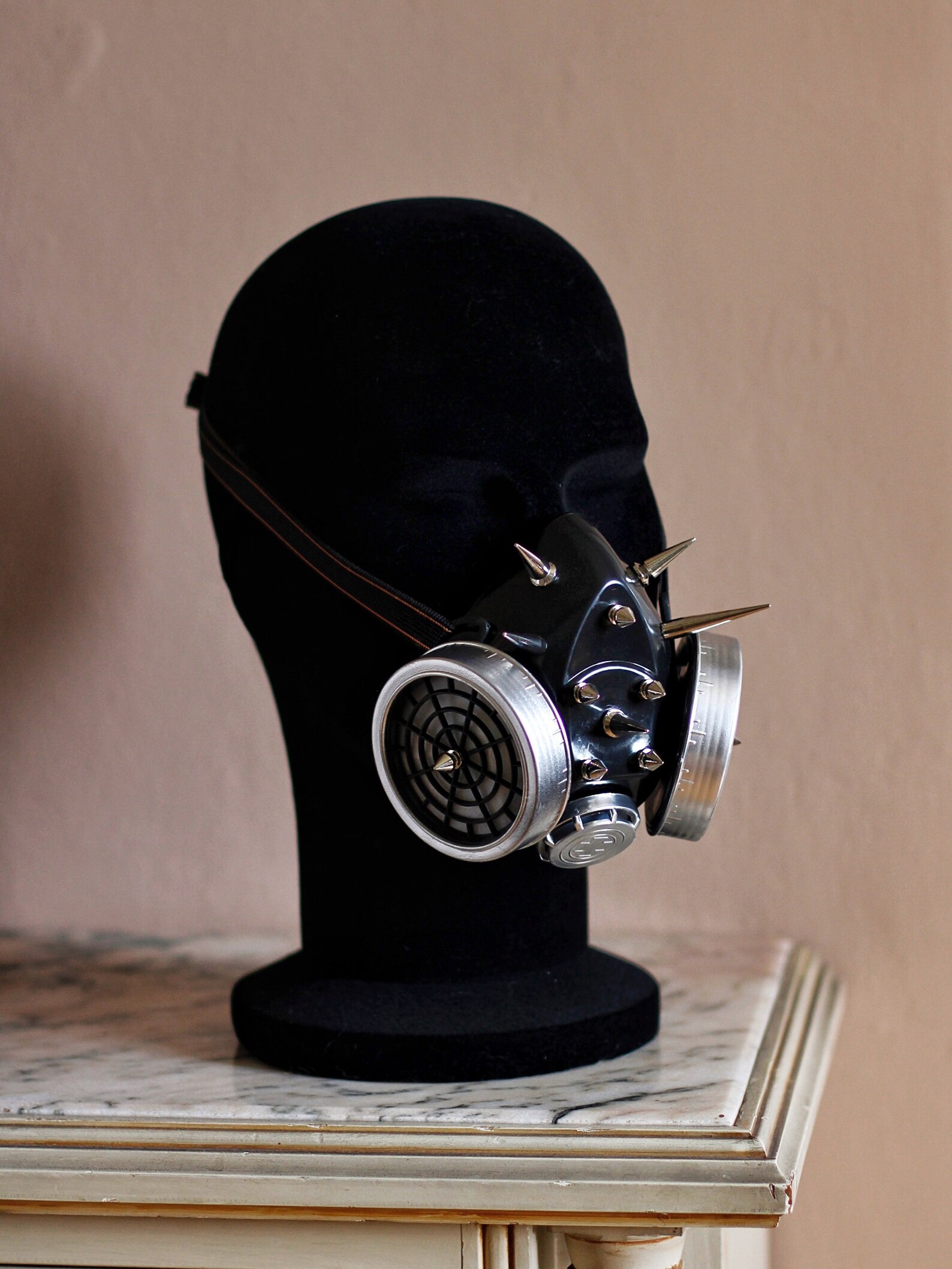 Cyberpunk Black and Chrome Gasmask Cosplay Fallout Wasteland - Etsy