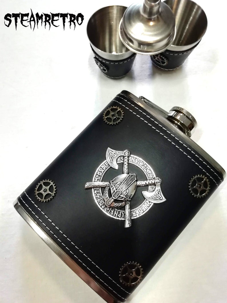 Flask viking viking flask valhalla steampunk | Etsy