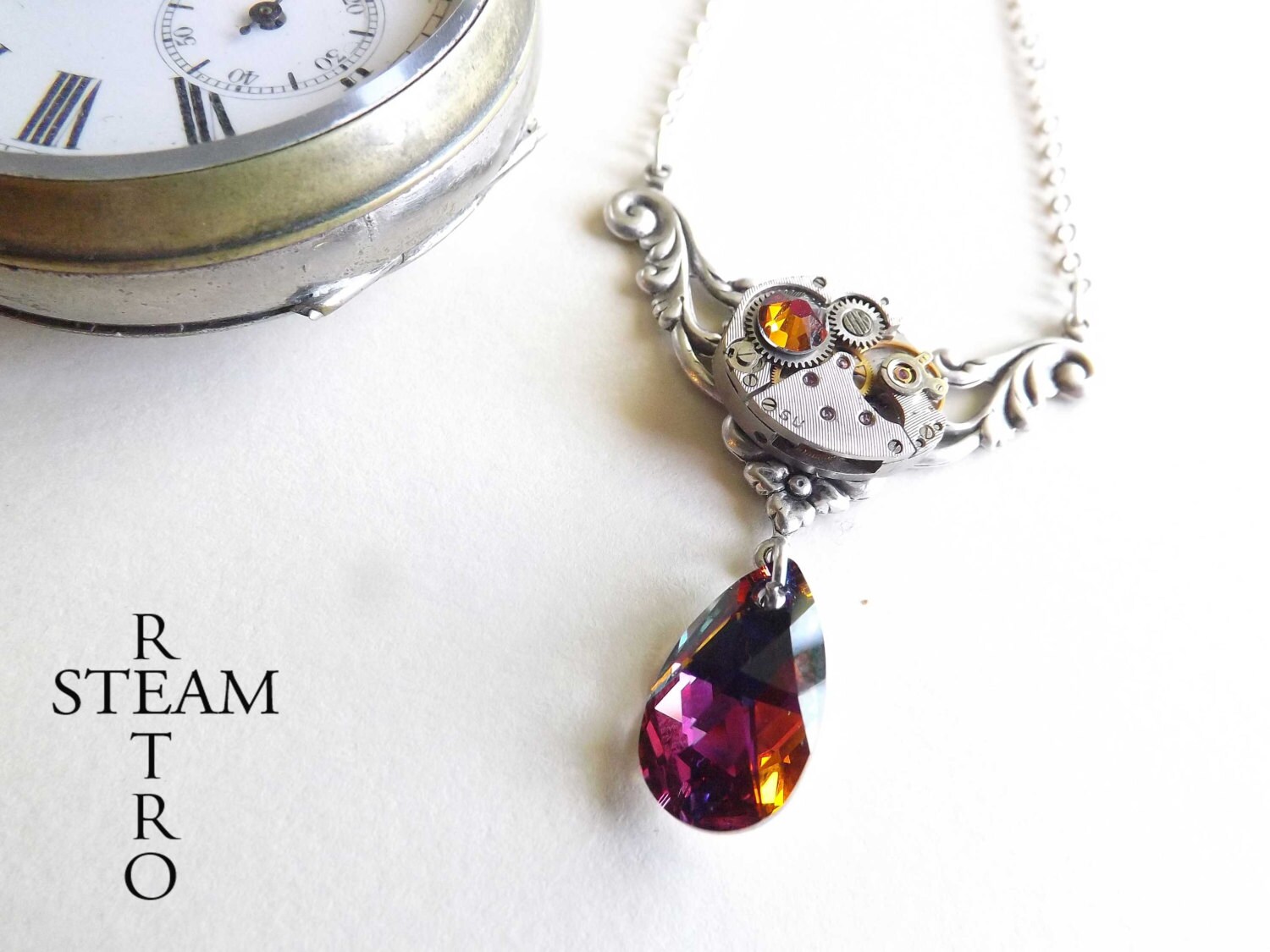 Rococo Steampunk Necklace Steampunk Jewelry Gift Boxed | Etsy