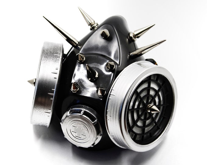 Cyberpunk Black and Chrome Gasmask Cosplay Fallout Wasteland Functional ...