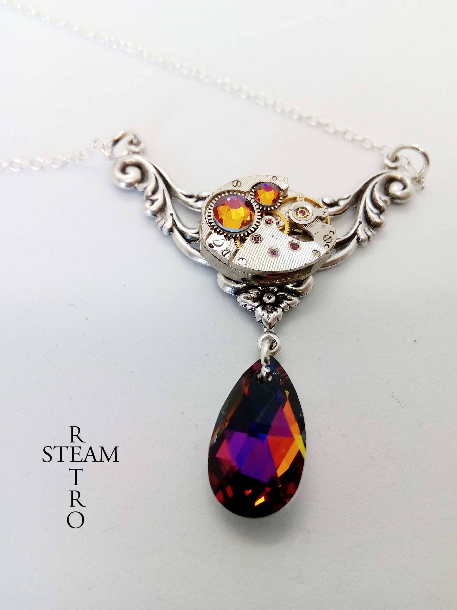 Rococo Steampunk Necklace Steampunk Jewelry Gift Boxed - Etsy