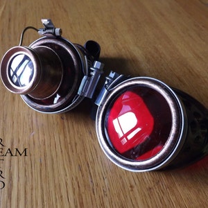 Copper Steampunk Goggles With Loupe Red Multi Lens - Mad Scientist ...