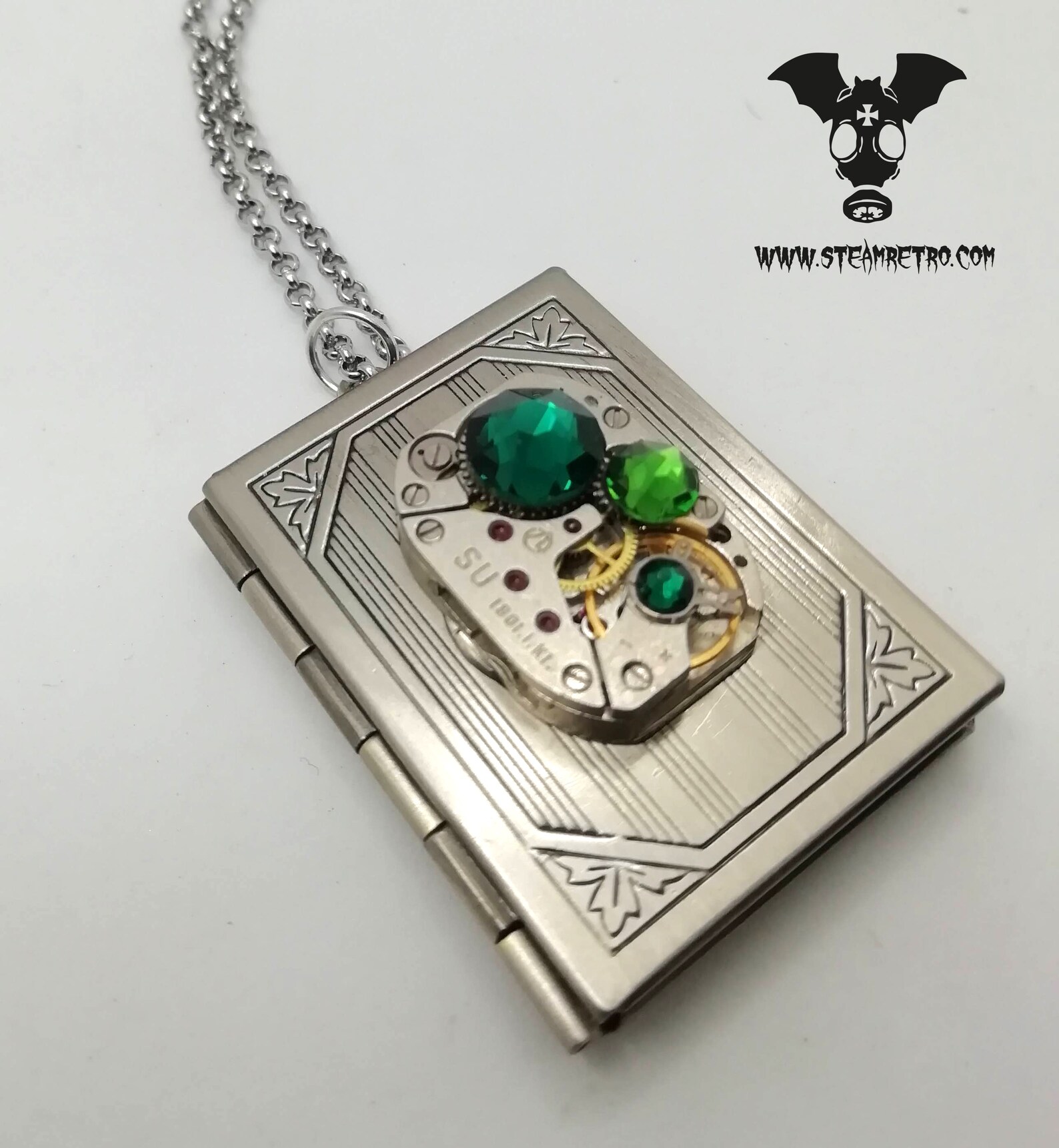 Steampunk Locket Steampunk Necklace Steampunk Book - Etsy