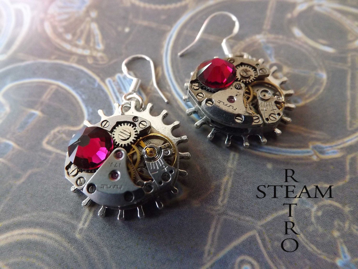 Steampunk - Earrings - Jewellery -vintage Watch Movement Steampunk ...