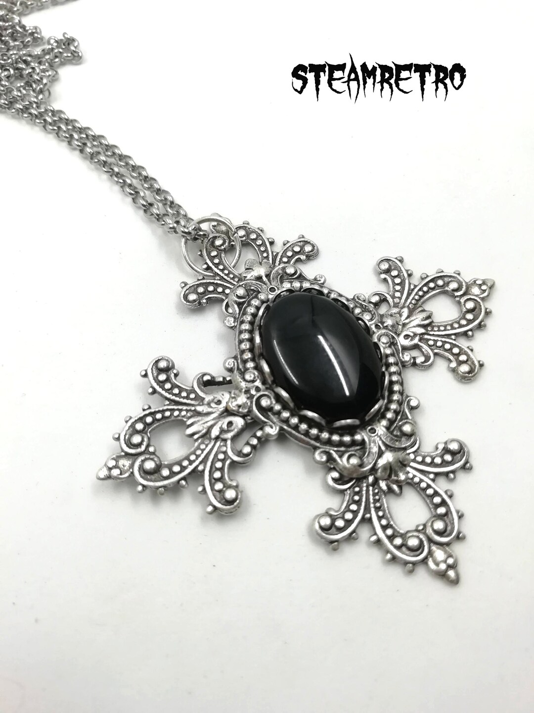 Gothic Cross Goth Cross Necklace Goth Jewellery Silver Cross Van ...