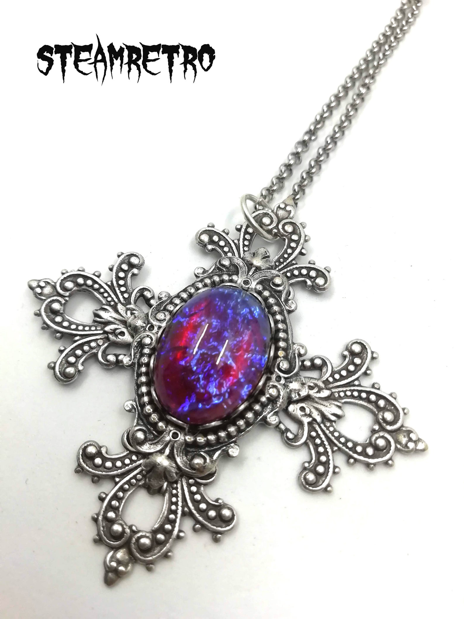 Gothic Cross Goth Cross Necklace Goth Jewellery Silver - Etsy