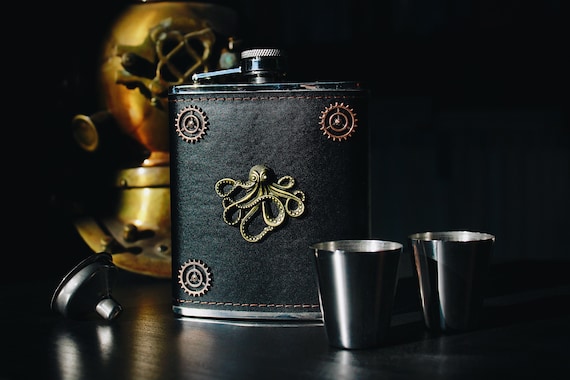 Steampunk Flask and Cup Set Mens Steampunk Gift Steampunk - Etsy
