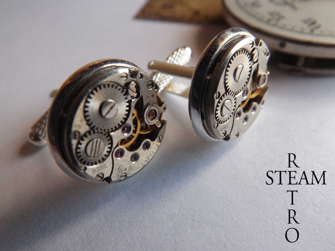 Mens Steampunk Wedding Cufflinks 16 Mm Steampunk Cufflinks Steampunk ...