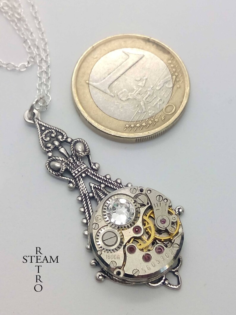 Steampunk Victorian Crystal Necklace Steampunk Jewelry by - Etsy