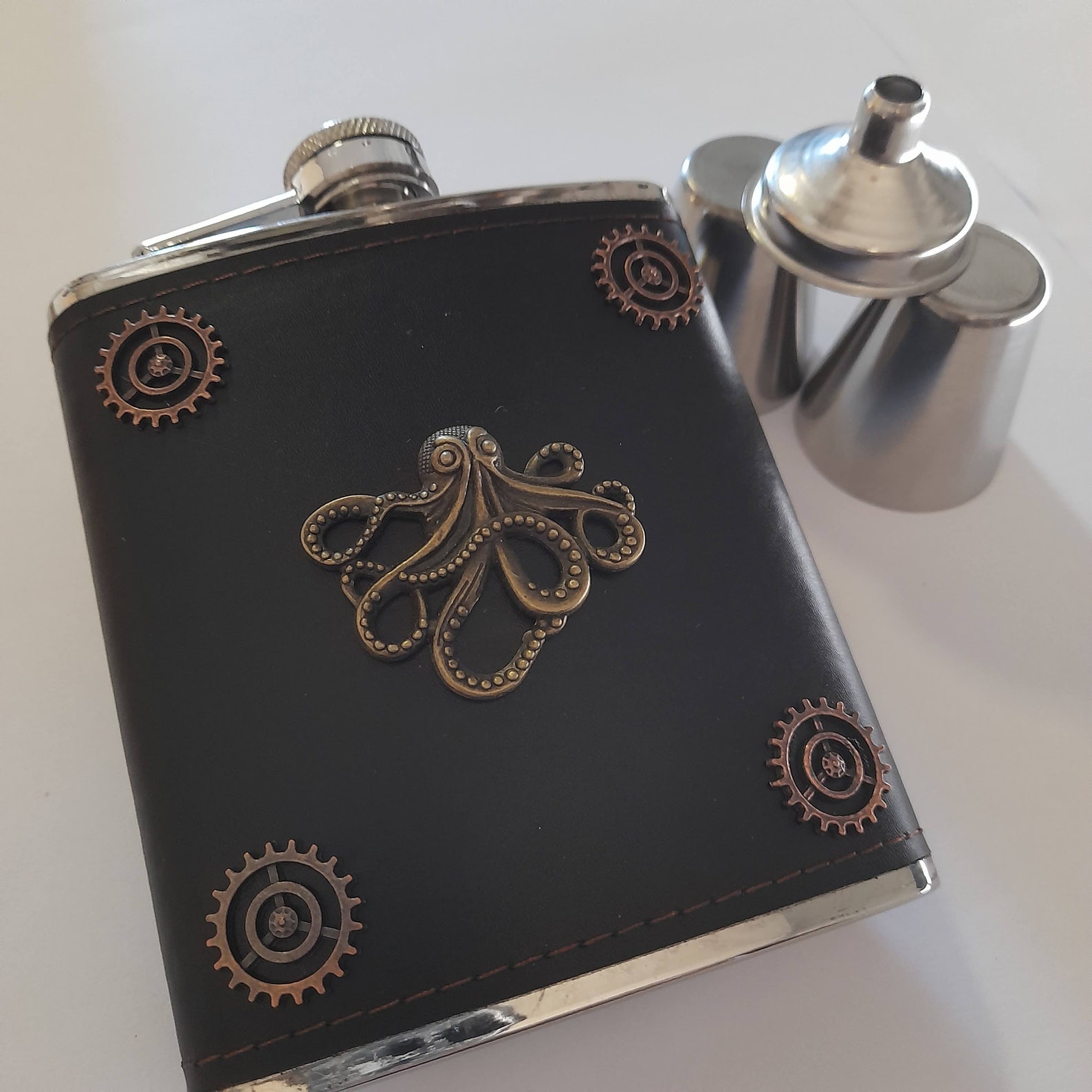 Steampunk Flask and Cup Set Mens Steampunk Gift Steampunk - Etsy