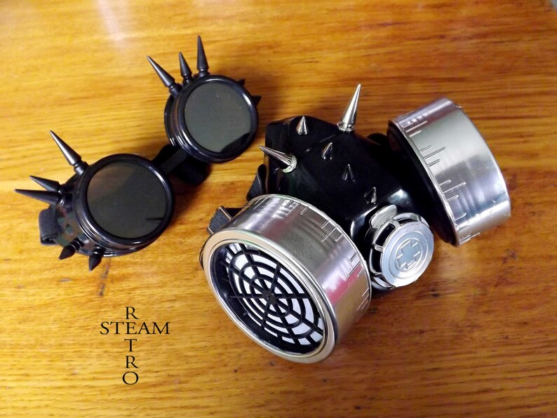 Steampunk Fallout Wasteland Gas Mask and goggle in chrome | Etsy