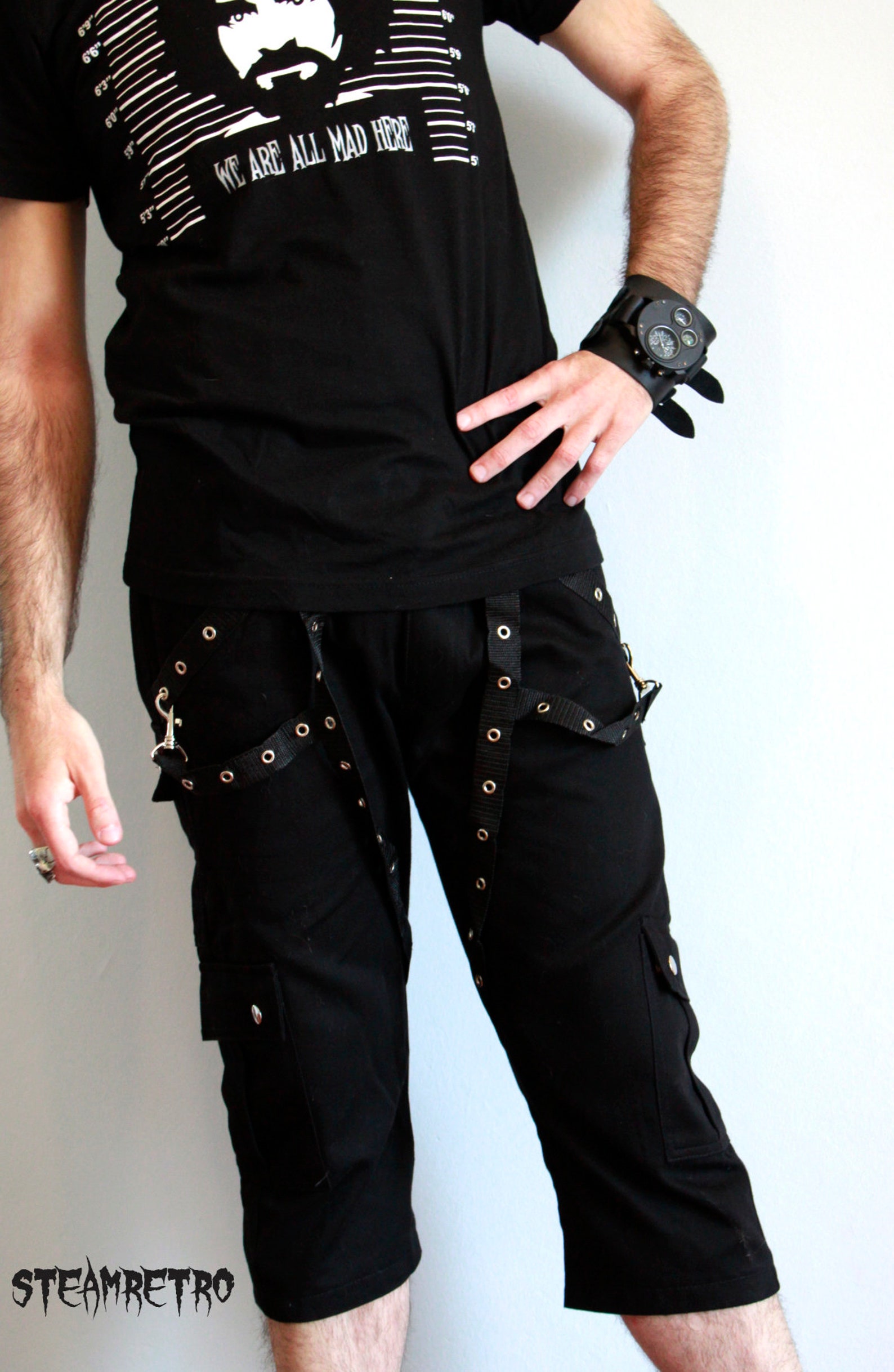 Goth shorts gothic shorts EBM shorts darkwave shorts | Etsy