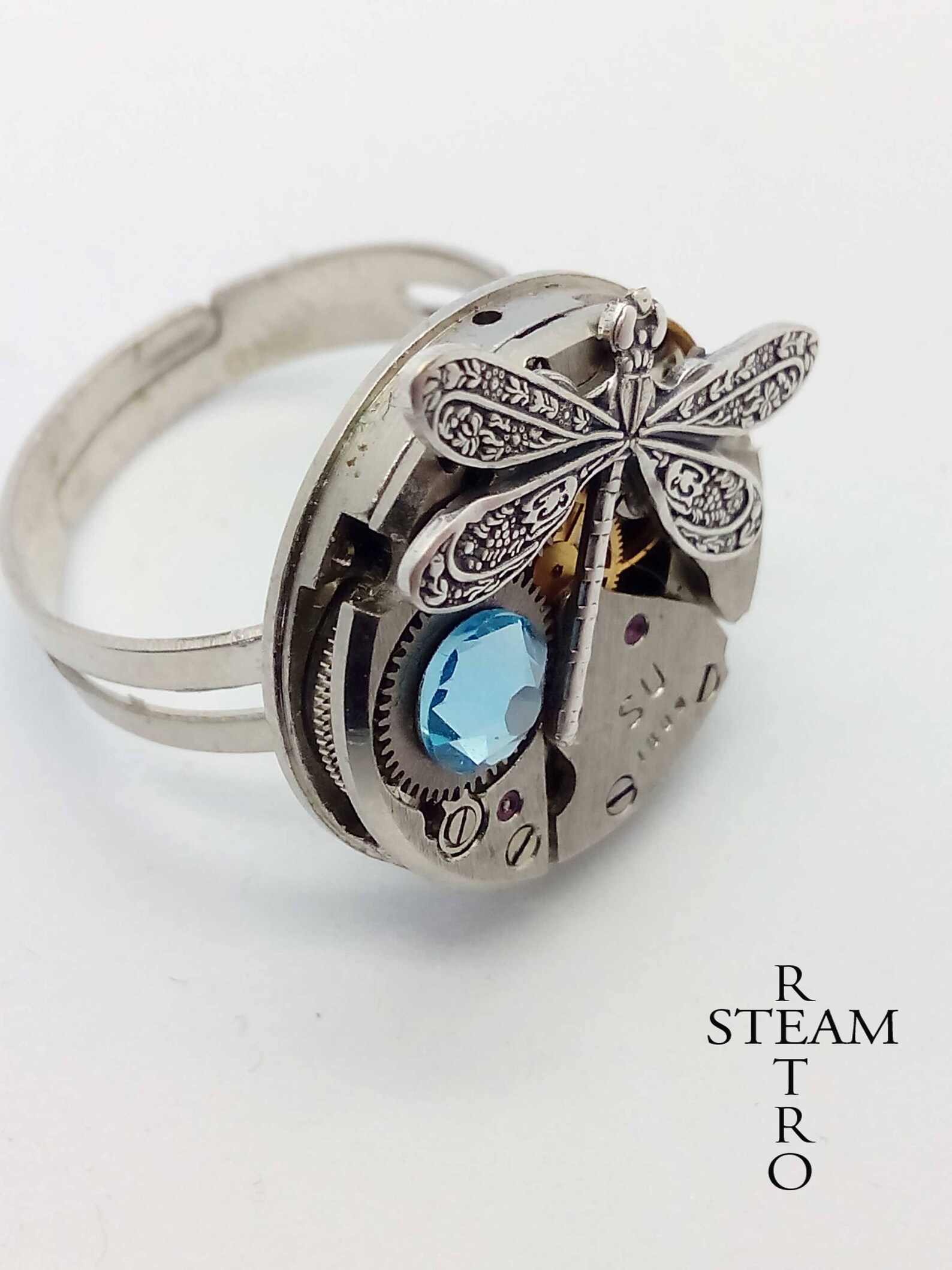Steampunk - Steampunk Ring - Dragonfly - Steampunk Firefly Ring ...