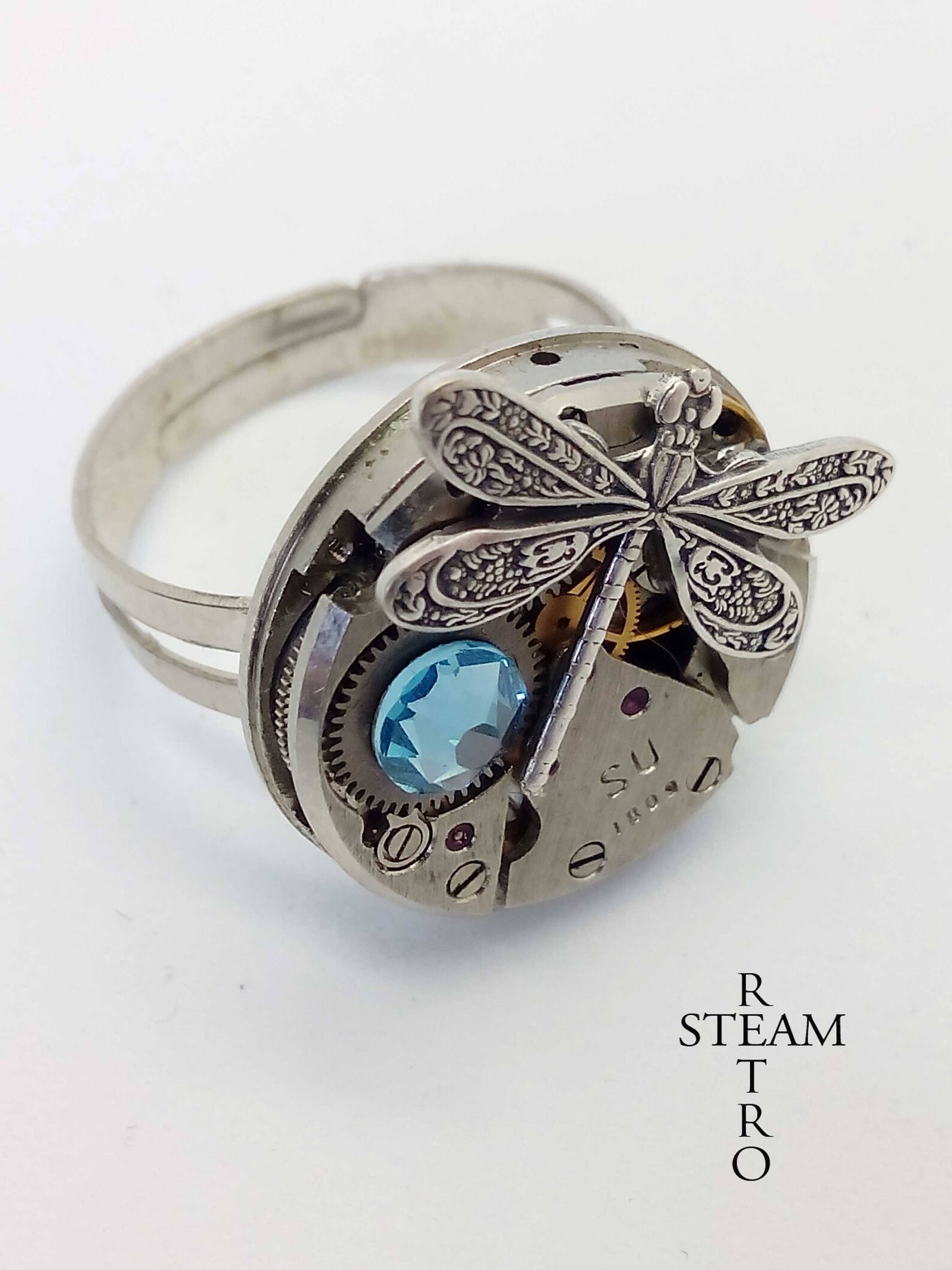Steampunk - Steampunk Ring - Dragonfly - Steampunk Firefly Ring ...