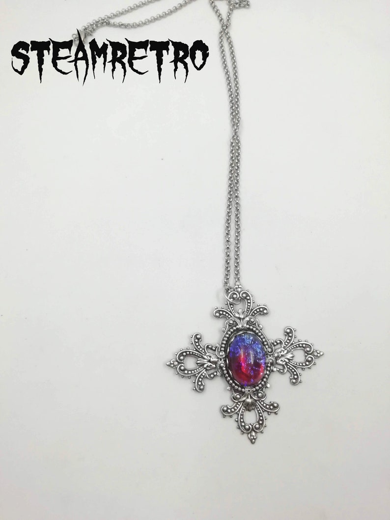 Gothic Cross Goth Cross Necklace Goth Jewellery Silver - Etsy