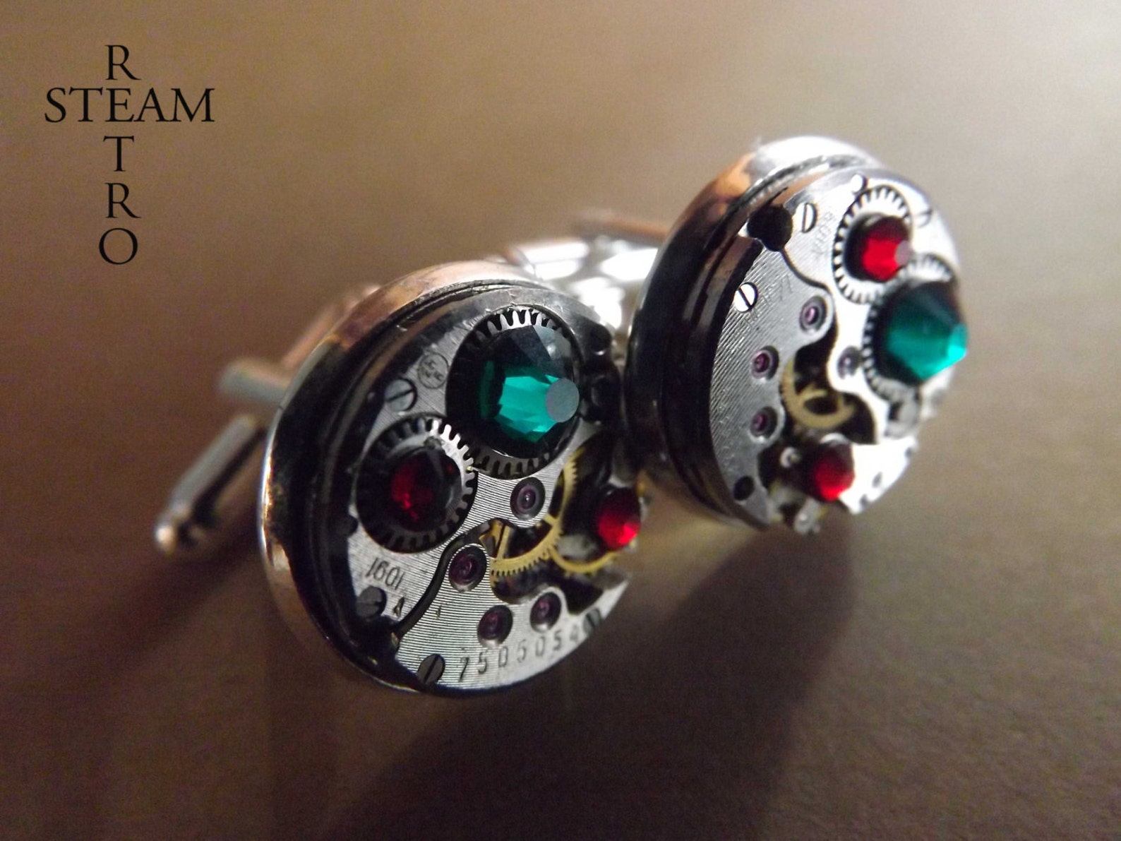 Swarovski Steampunk Cufflinks Steampunk Jewelry by | Etsy
