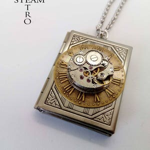 Steampunk - Locket - Steampunk Necklace - Steampunk Book Locket ...