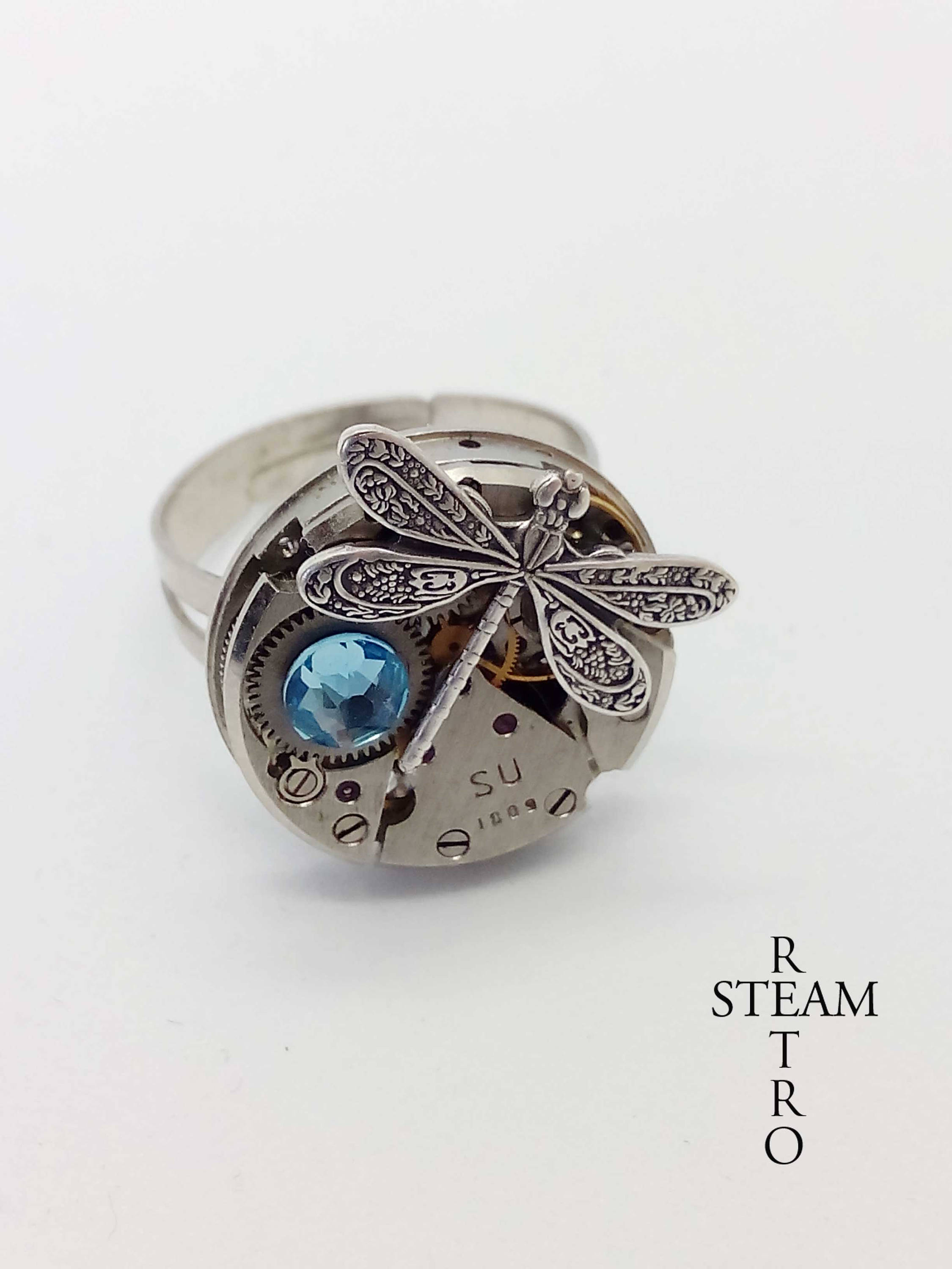 Steampunk - Steampunk Ring - Dragonfly - Steampunk Firefly Ring ...