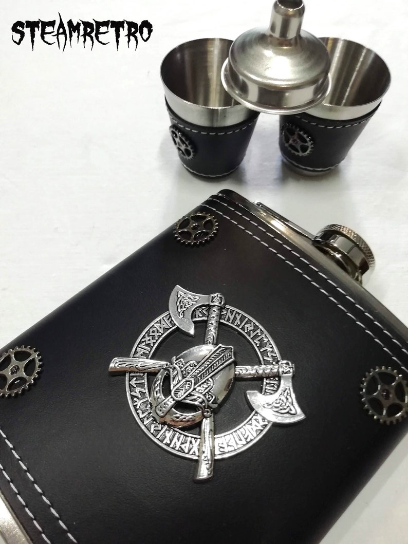 Flask viking viking flask valhalla steampunk | Etsy