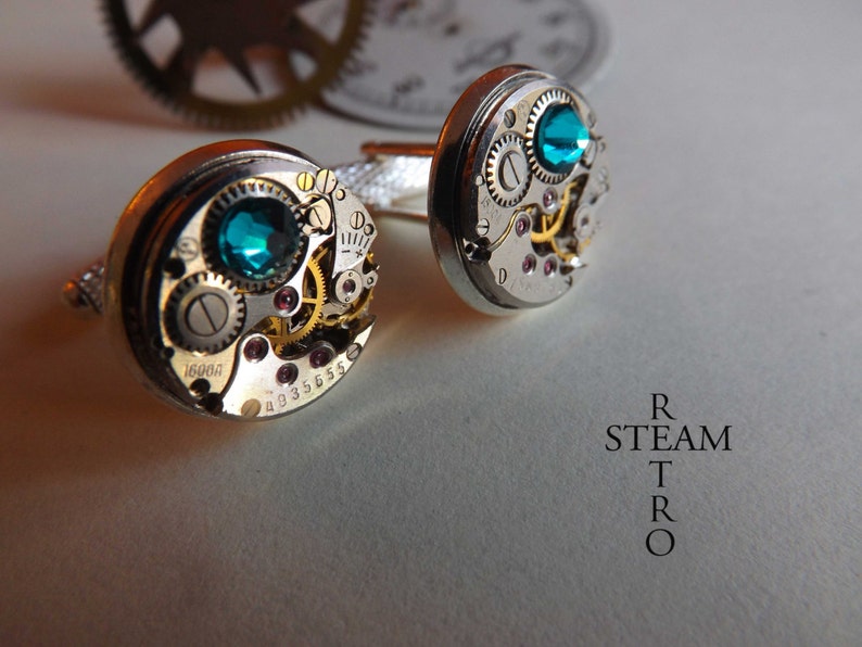 Steampunk Cufflinks Steampunk Cufflinks Steampunk Blue | Etsy