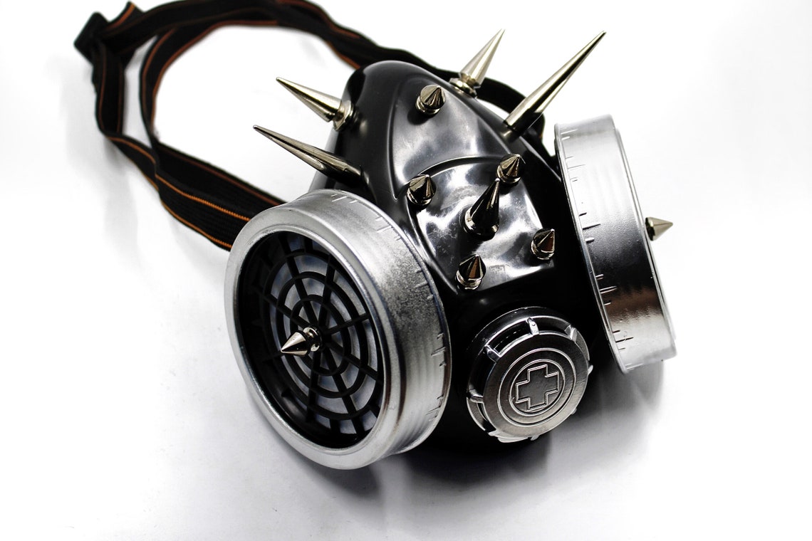 Cyberpunk Black and Chrome Gasmask Cosplay Fallout Wasteland - Etsy