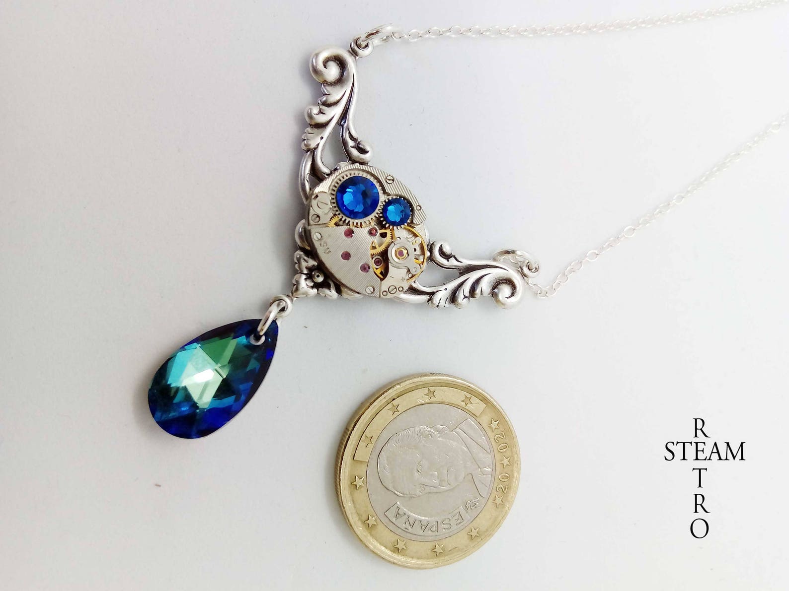 Rococo Steampunk Necklace Steampunk Jewelry Swarovski | Etsy