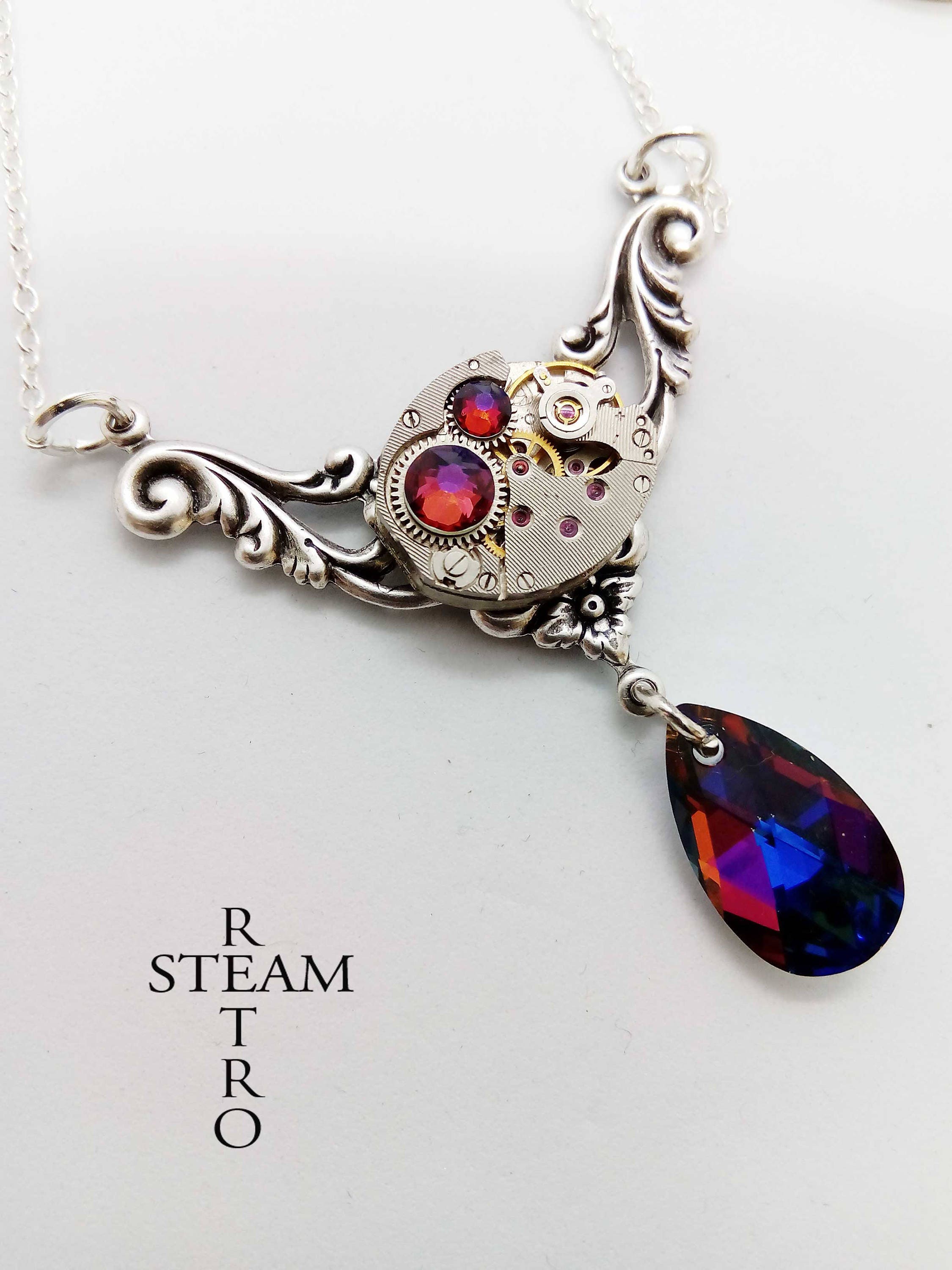 Rococo Steampunk Necklace Steampunk Jewelry Gift Boxed | Etsy