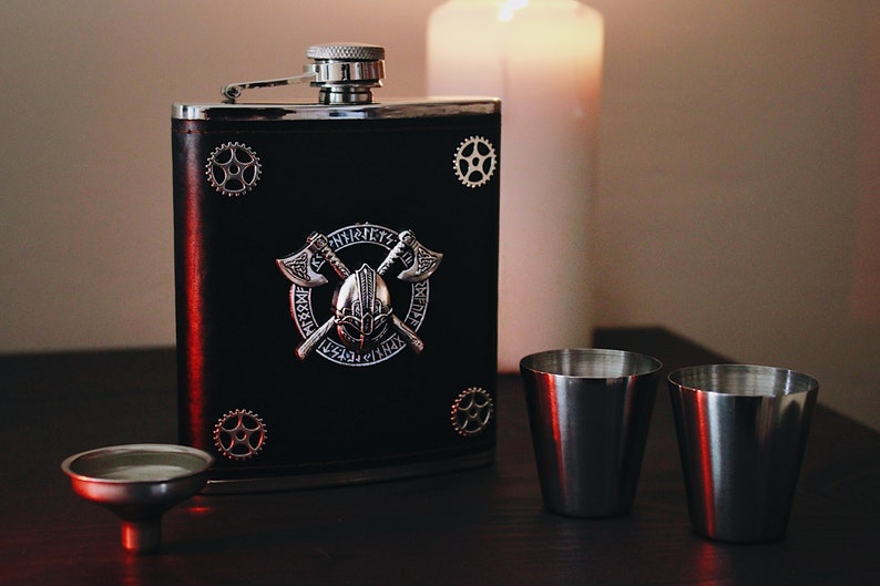Flask - Viking - Viking Flask - Valhalla - Steampunk - Steampunk ...
