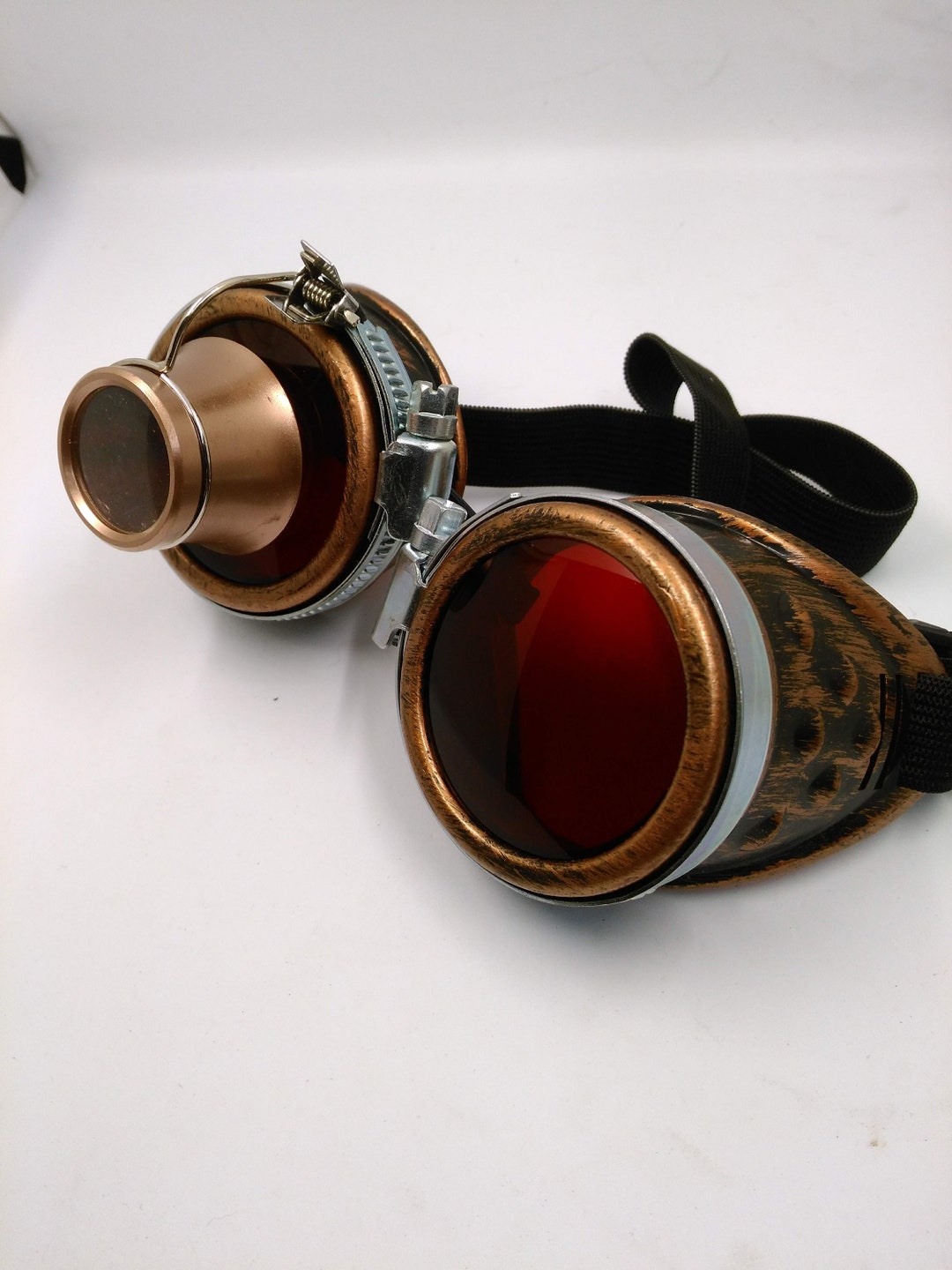 Copper Steampunk Goggles With Loupe Red Multi Lens - Mad Scientist ...