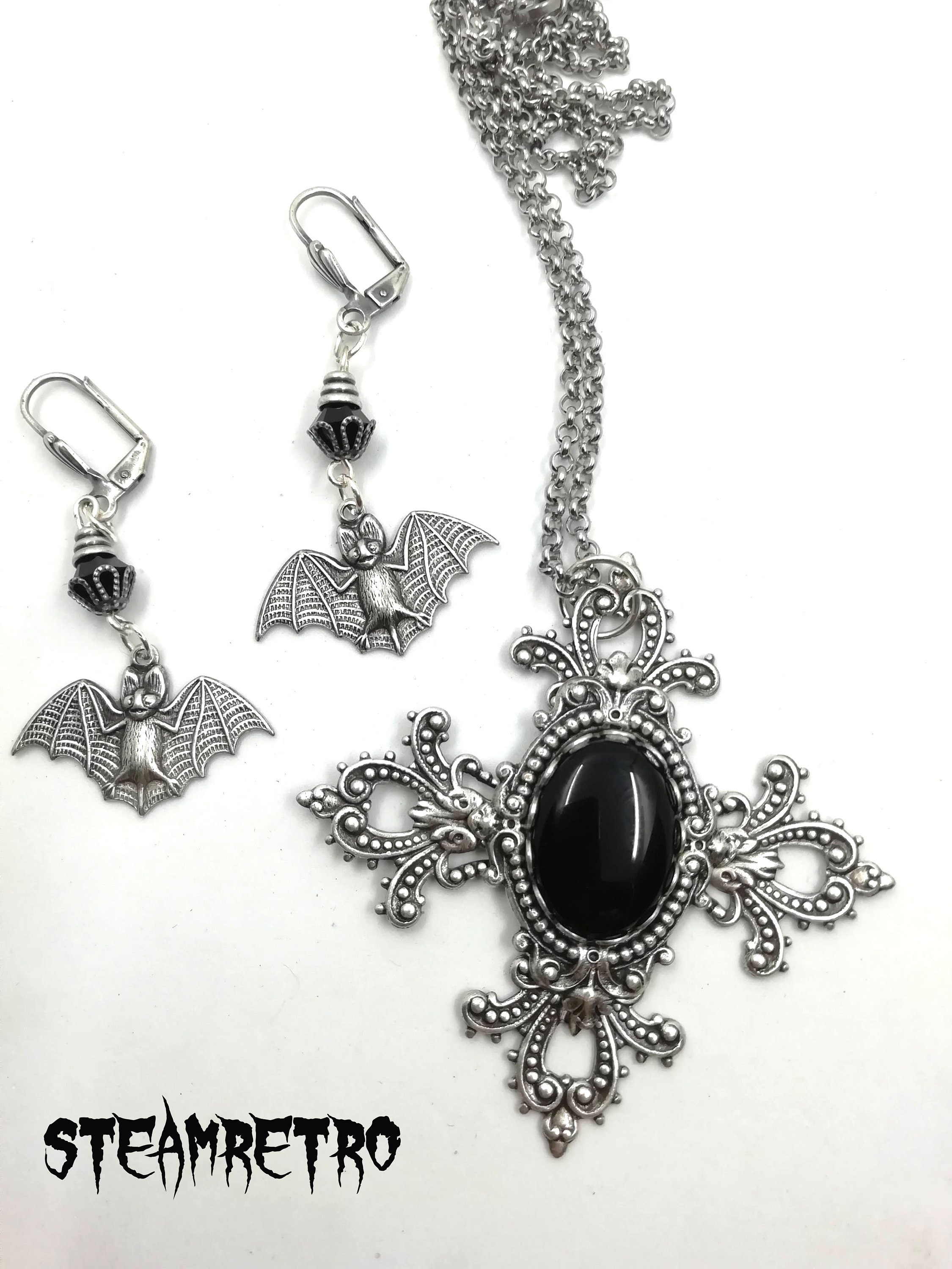 Gothic Cross Goth Cross Necklace Goth Jewellery Silver | Etsy
