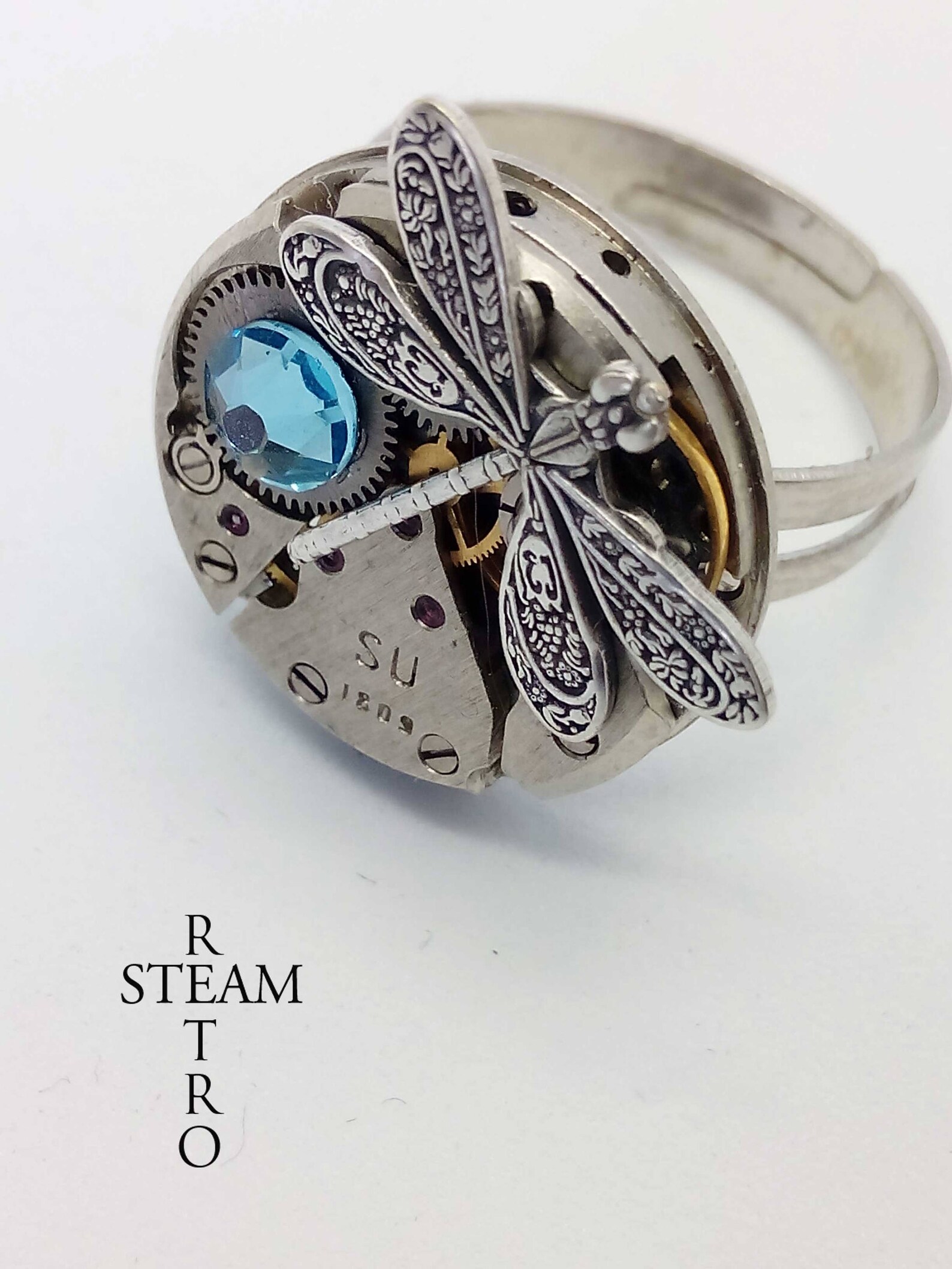 Steampunk - Steampunk Ring - Dragonfly - Steampunk Firefly Ring ...