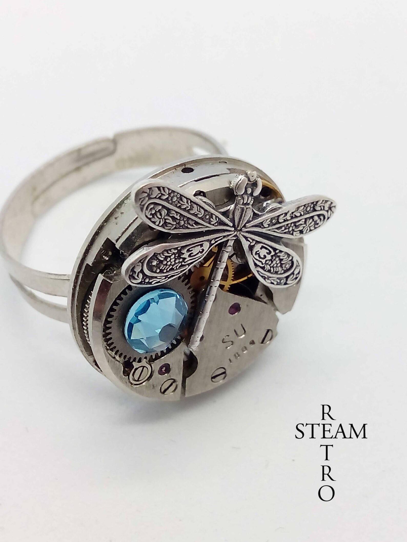 Steampunk - Steampunk Ring - Dragonfly - Steampunk Firefly Ring ...