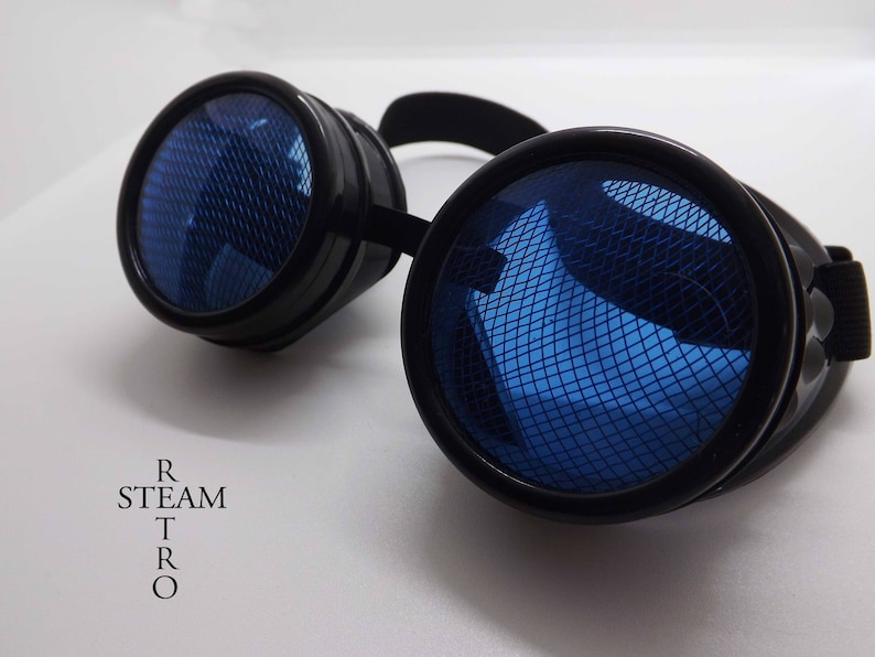 Blue Steampunk Goggles - Burning Man - Mad Max - Dieselpunk Goggles ...