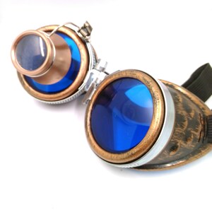 Copper Steampunk Goggles With Loupe Red Multi Lens - Mad Scientist ...